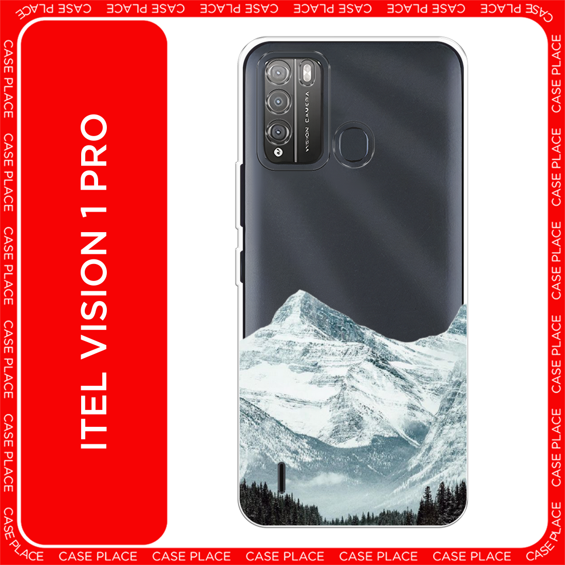 Чехол на Itel Vision 1 Pro / Ител Визион 1 Про с принтом Горы арт 1, прозрачный