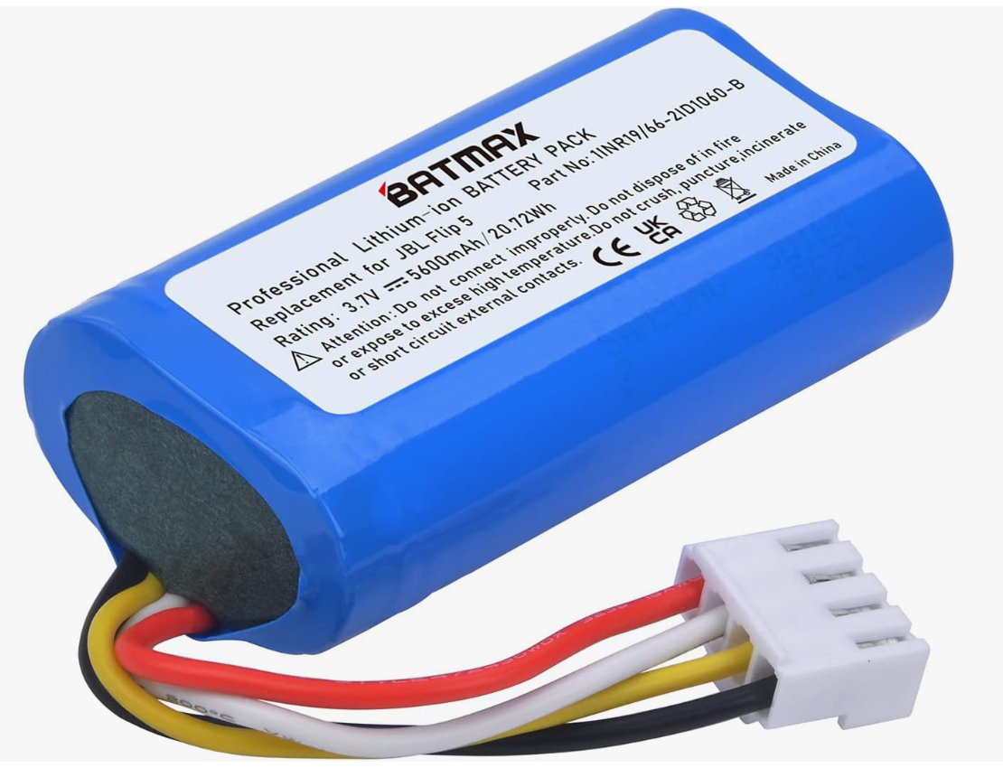 Аккумулятор для колонки JBL Flip 5, (1INR19/66-2, ID1060-B), 5200mAh, 3.7V, OEM