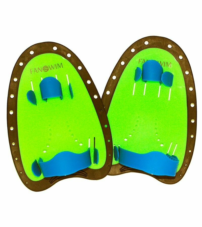 Лопатки для плавания подростковые FanSwim DP-06, полипропилен/силикон, салатовые, размер S