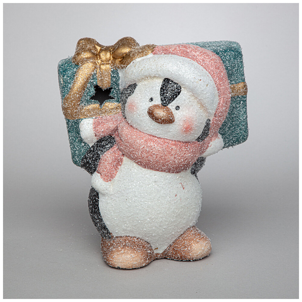 Фигурка пингвин с подарками с led-подсветкой 12*8*13 см KSG-248-161