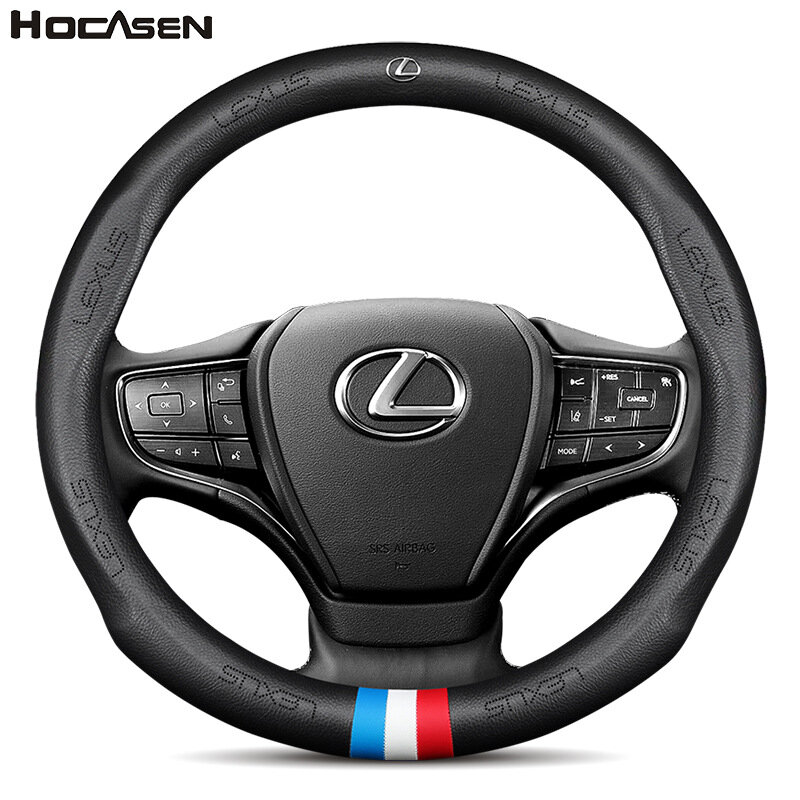 Чехол на руль Hocasen, для Lexus, натуральная кожа, спортивный стиль