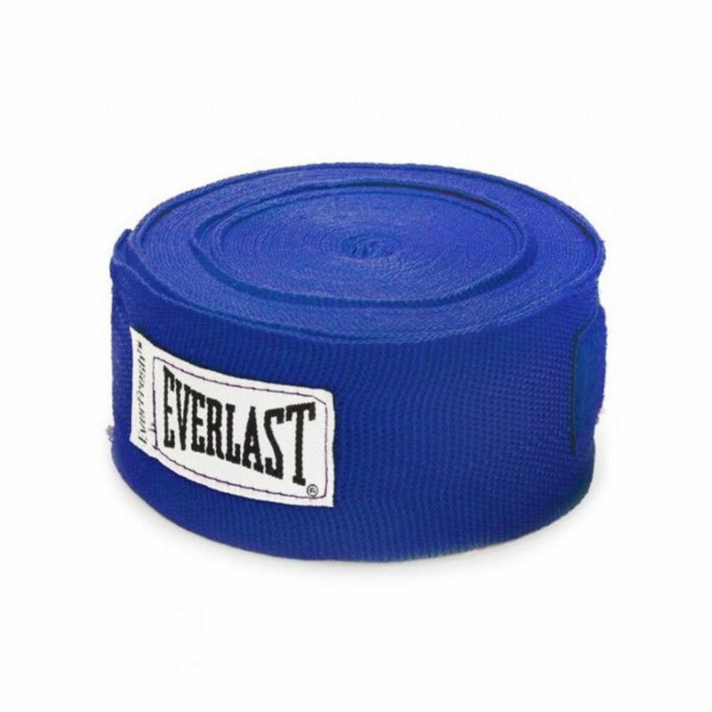 Бинты боксерские Everlast 4456BLU ручные _ длина 4.55 м / синий / пара