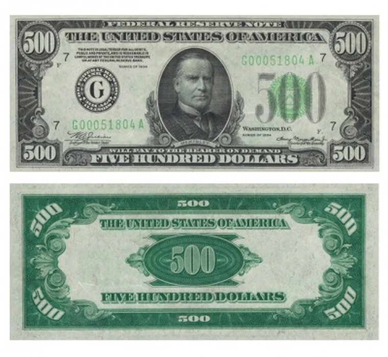 500 долларов 1934 США, сувенирная копия, банкноты и купюры редкие коллекционные