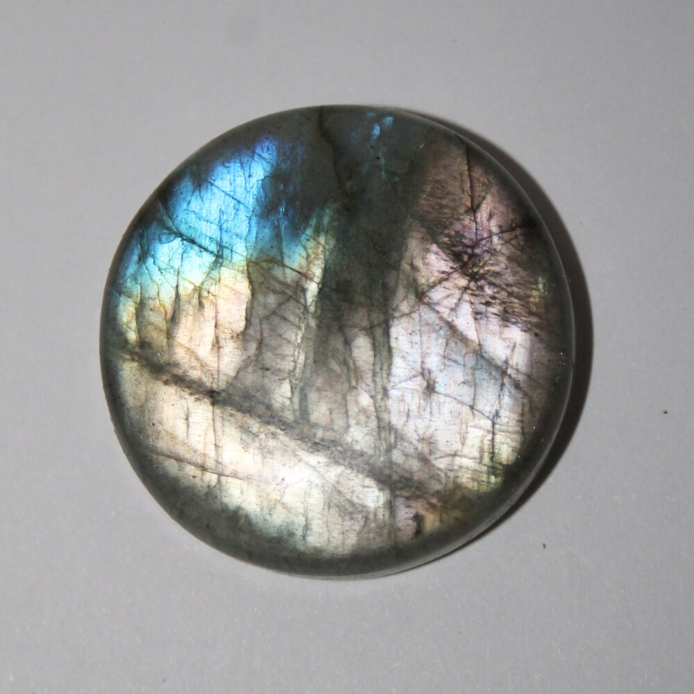 Лабрадор кабошон, натуральный камень, 29х29х5 мм, Мадагаскар, "True Stones"