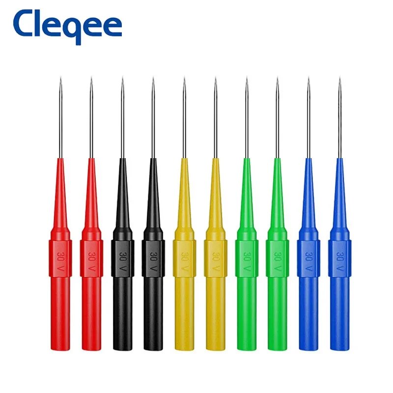 CLEQEE 10шт щупы для мультиметра, 5 цветов, P5007