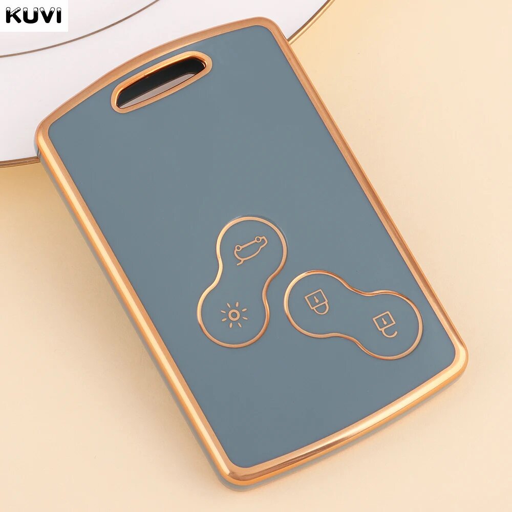 ТПУ автомобильный умный ключ, оболочка, оболочка для Renault Duster Captur Clio Logan Megane 1 2 3 Koleos Scenic Nema Fluence Zoe без ключа Gold Grey