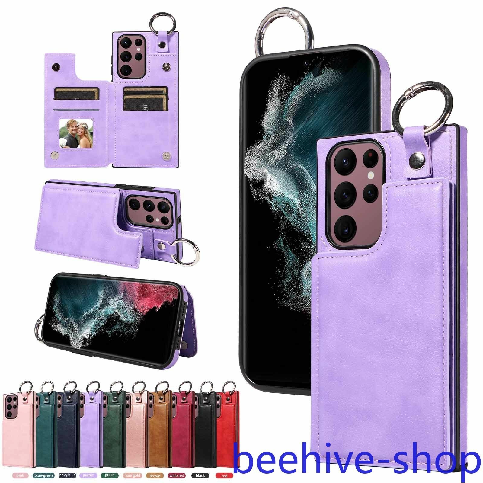 Кожаный чехол для Samsung Galaxy S22 Ultra/(Самсунг Галакси с22 Ультра) с отделением для карты/ Чехол-кошелек для / Кожа высокого качества