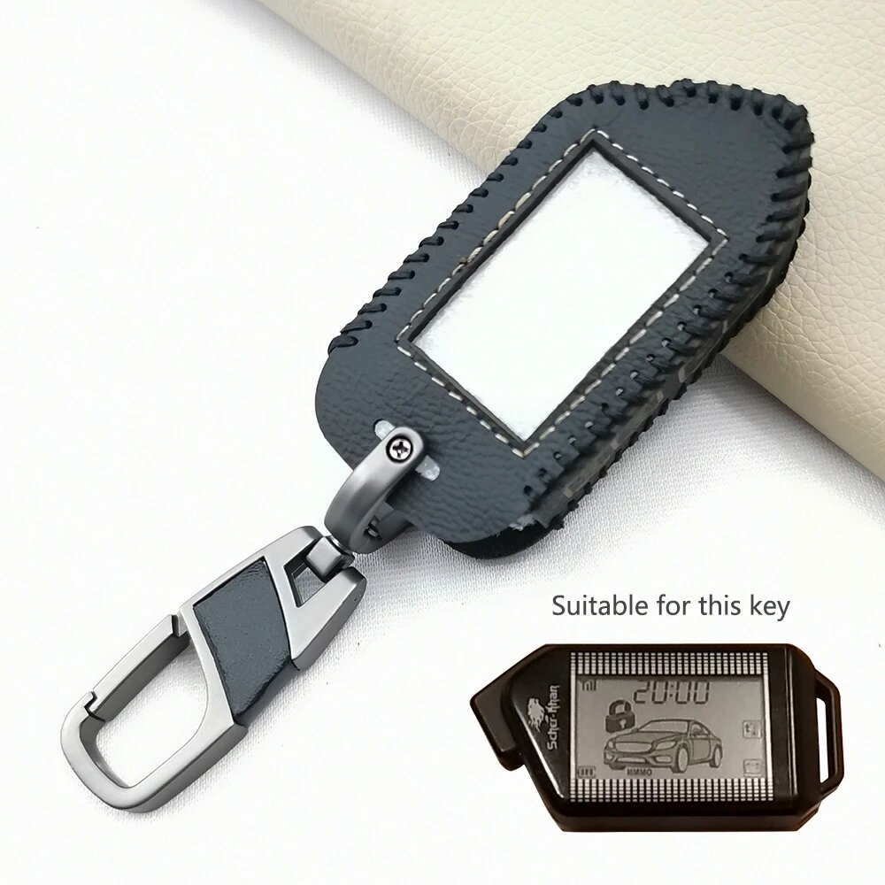 Кожаные чехлы для автомобильных ключей с ЖК-дисплеем, защитный чехол для Scher-Khan Mobicar A B 1 2 3 M10 M20, двусторонняя автомобильная сигнализация black line