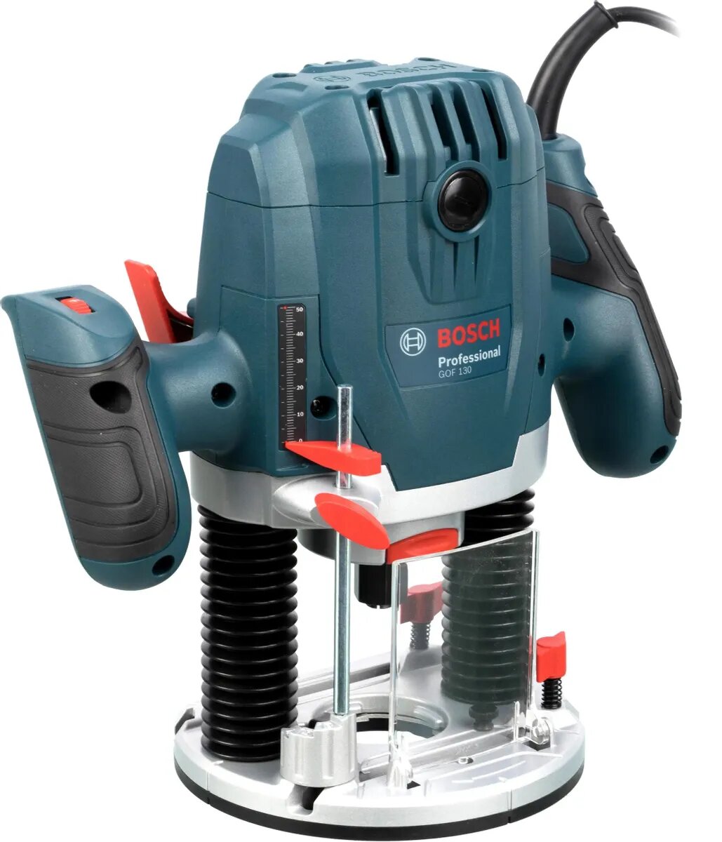Фрезер Bosch GOF 130, защита от перегрузок, 8 мм цанга, бирюзовый
