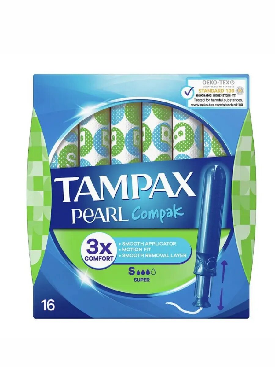 Тампоны Compak Pearl Super, с аппликатором, 16 шт