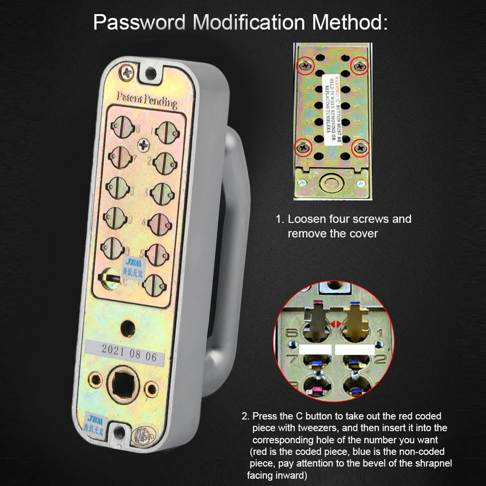 Двухсторонняя ручка, механический комбинированный замок, дверной замок из кованого железа для ворот дома