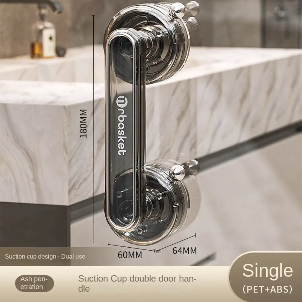 Портативная дверная ручка на присоске прозрачная/серая Grey