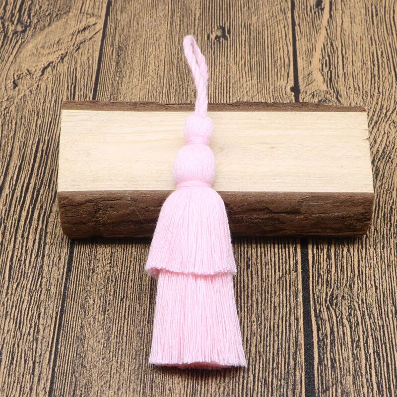 Хлопковые бахромы с кисточками 12 см, 2 шт, для телефонов Розовый, 18 Pink 2pcs