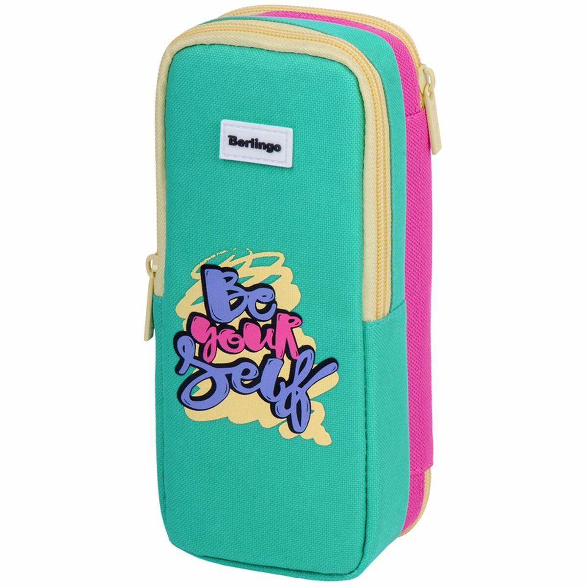 Пенал школьный 2 отделения Berlingo "Be yourself", полиэстер, внутр. органайзер, магнит (PM09041)