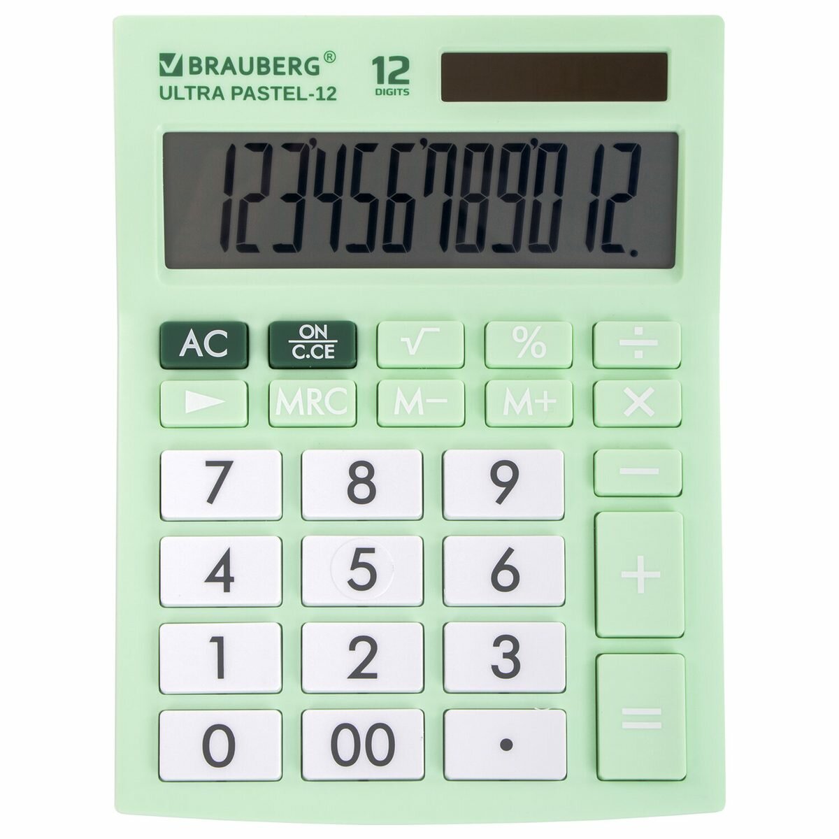 Калькулятор настольный Brauberg Ultra Pastel-12-LG, 12-разрядный, мятный (250504), 20шт.