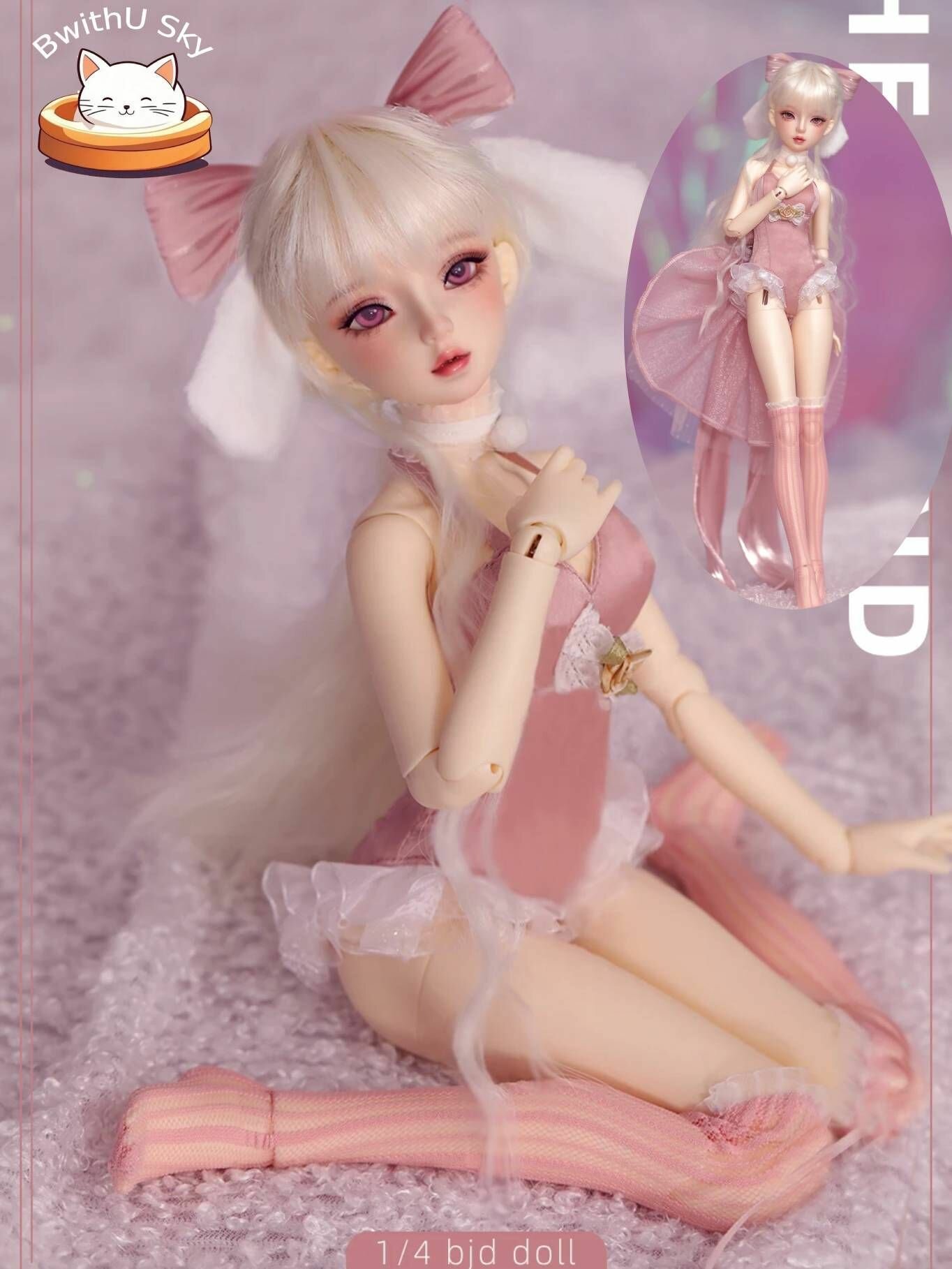 BwithU Heardind bjd 4fen MSD Розовая аристократия, лесные эльфы, кролики, смоляные шариковые куклы