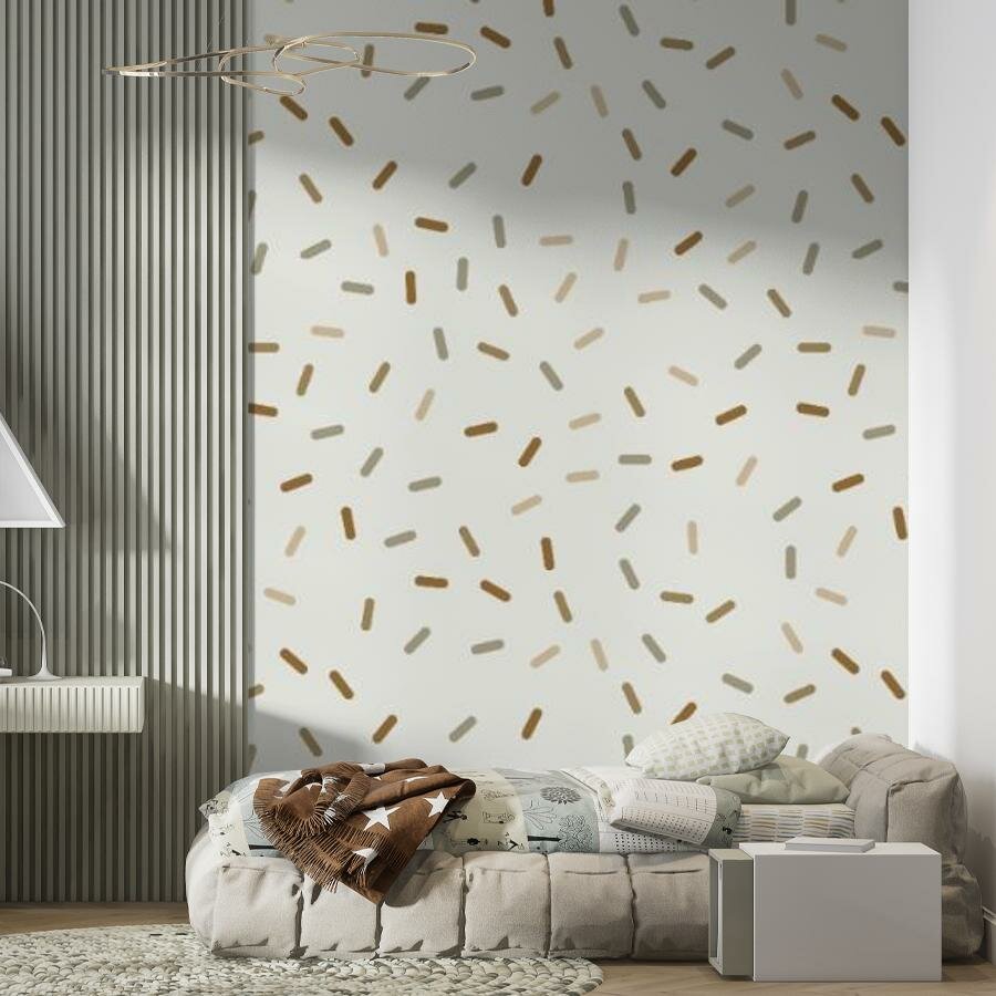 Фотообои Орнамент с черточками 14-1010-M-Холст 270 x 300 см (ВхШ) Бесшовные, флизелиновые, влагостойкие обои