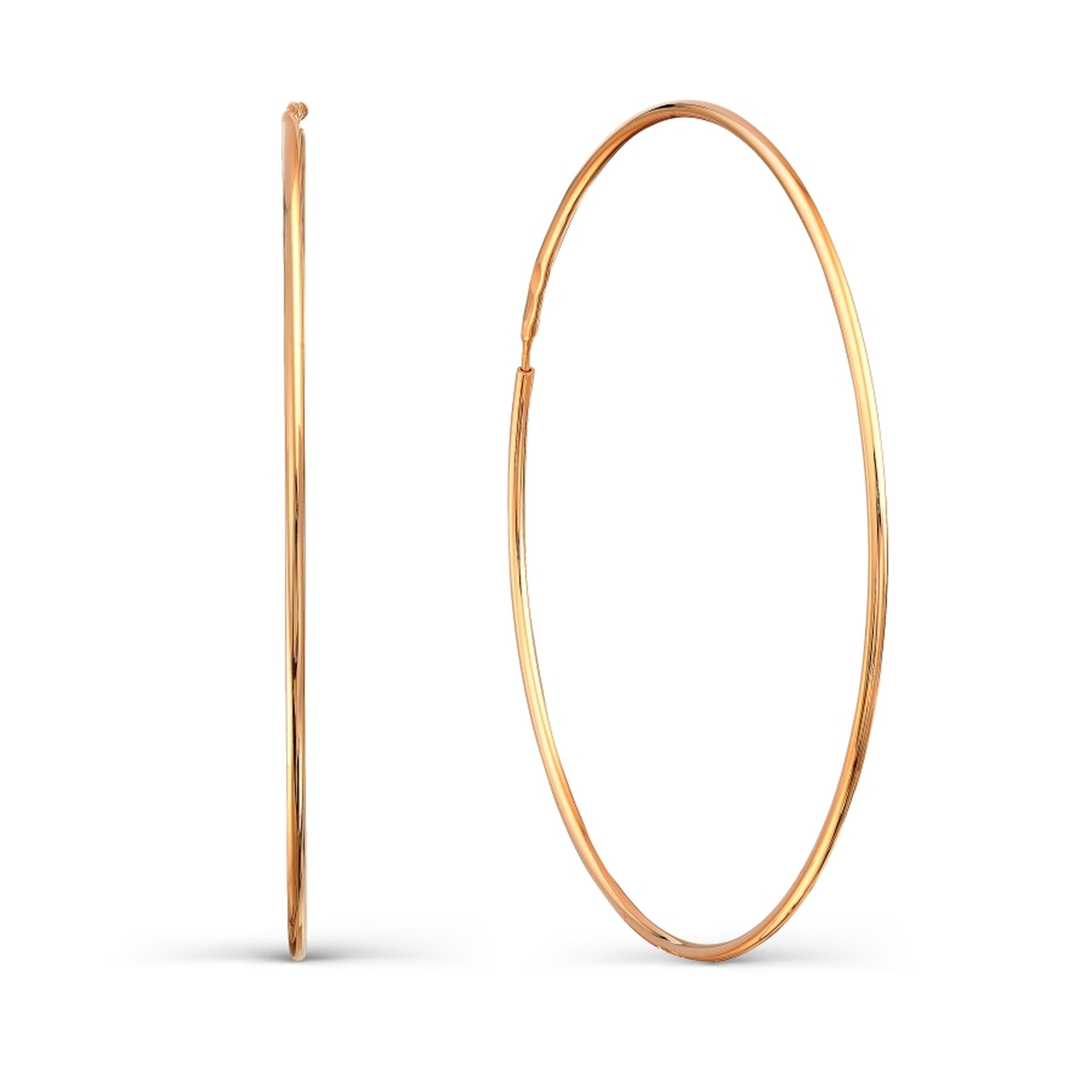 Серьги конго, красное золото, 585 проба