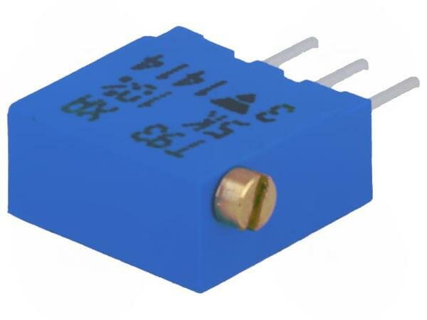 Потенциометр VISHAY T93XA5K, многооборотный 3/8"0,5 Вт, 5 кОм , синий, 1 шт