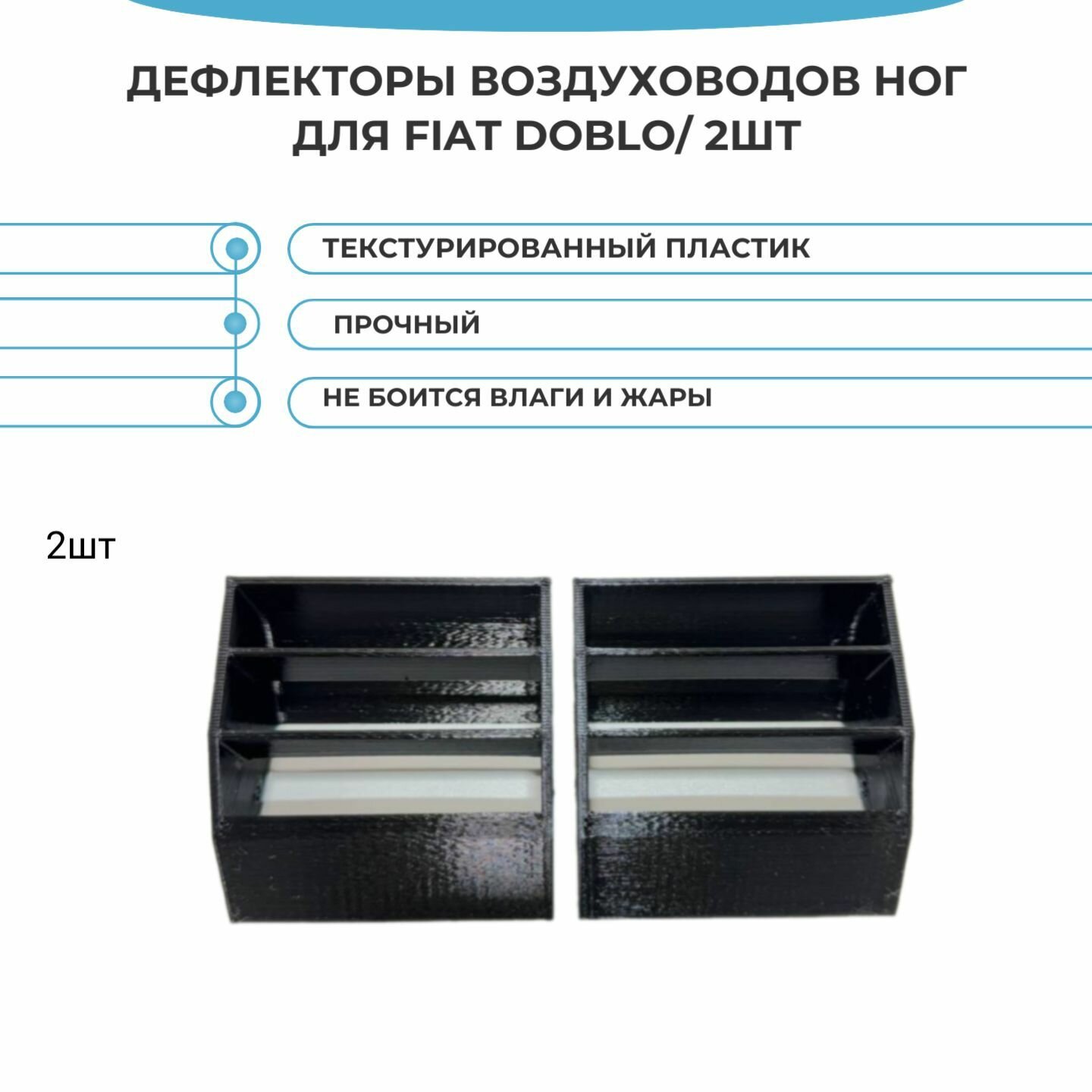 Дефлекторы воздуховодов ног для Fiat Doblo насадки на печку / 2шт