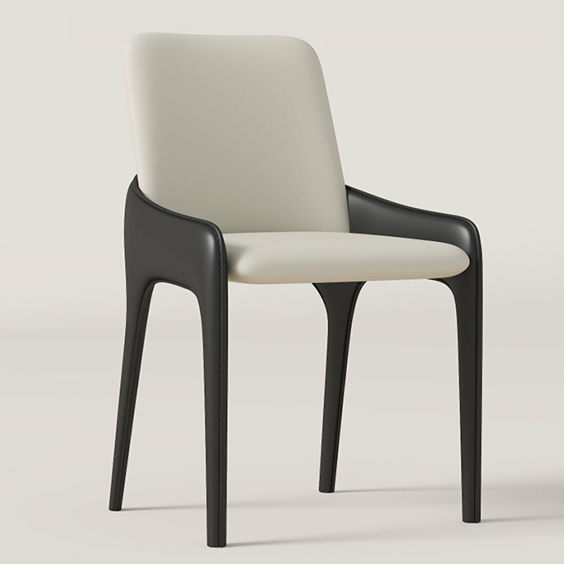 Минималистичный кожаный стул Delex Fuse (белый+черный)