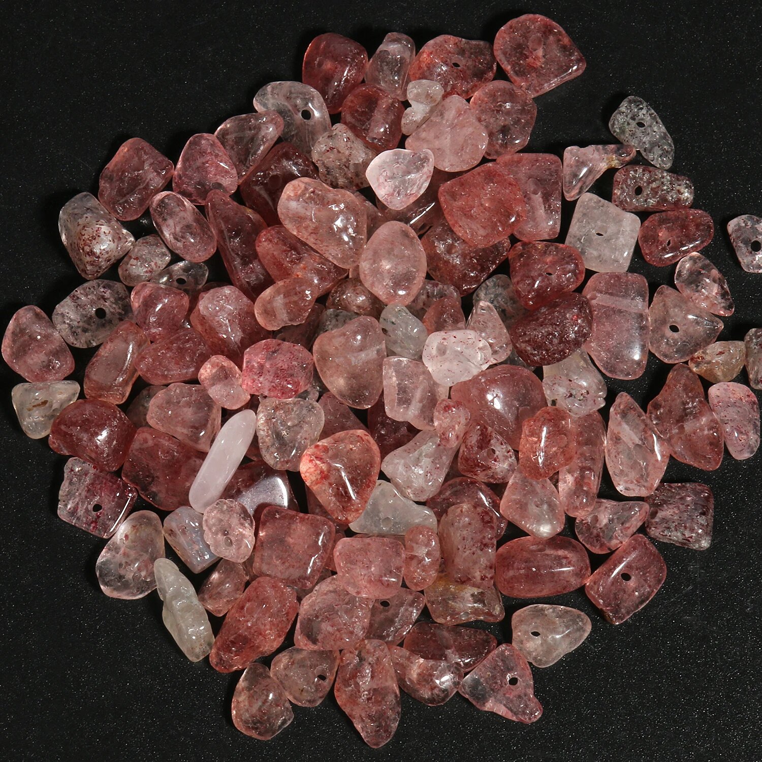 Бусины из розового кварца Strawberry Quartz 5-8 мм