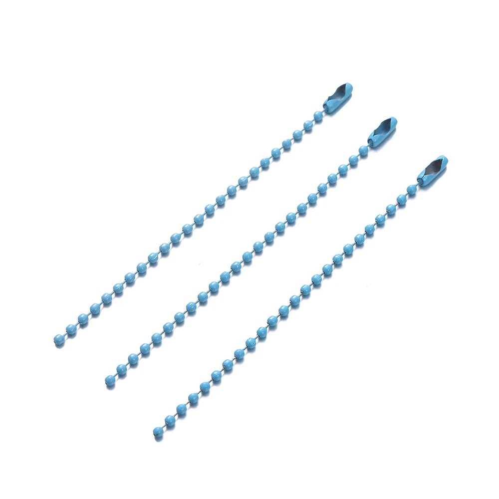 Металлические шариковые цепочки для бижутерии, 10 шт. Голубой, Sky blue