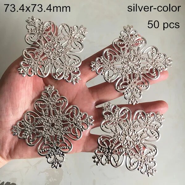 Металлические соединители ромбы для бижутерии 50 шт. Silver 50 pcs