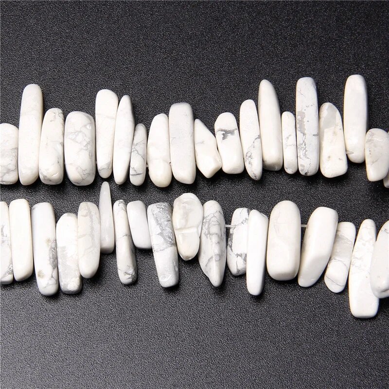 Бусины из натурального камня RISYF аметист, яшма, агат, 10-24 мм Белый, 35 Howlite