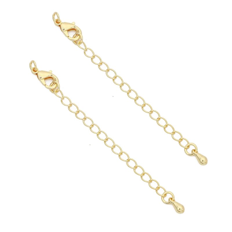 Цепочки-удлинители 5шт, 14K Gold, латунь
