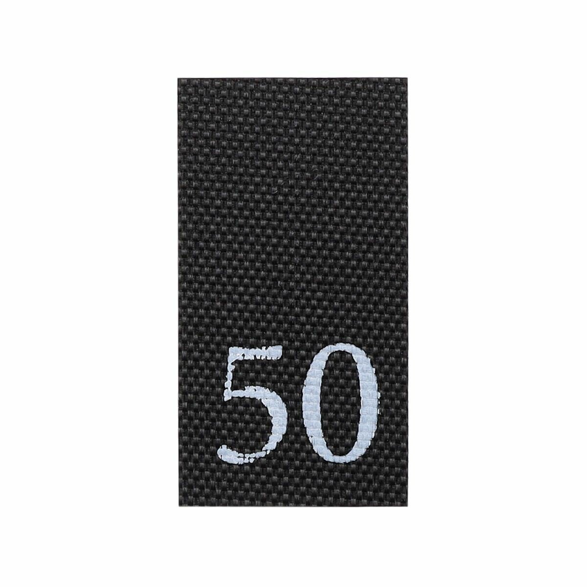 Этикетка-размерник 10*20мм П/Э, 100шт/упак, черный фон/белый шрифт (MN) (50)