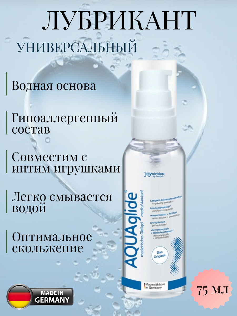 Универсальный нейтральный лубрикант на водной основе AQUAglide (75 мл)