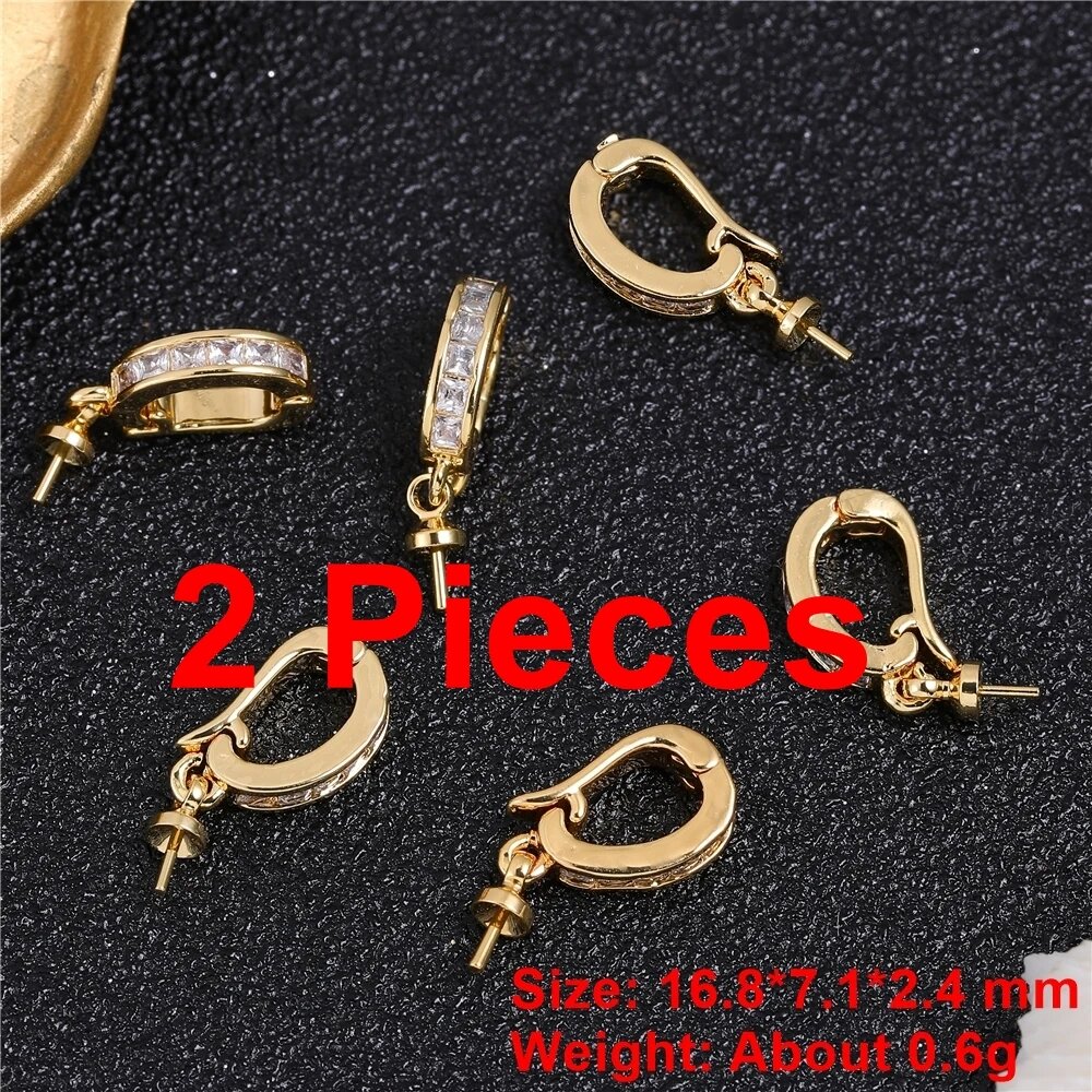 Золотые зажимы для бижутерии, Gold, 2 шт.