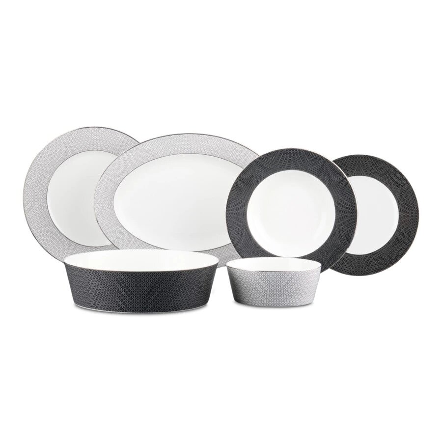 Сервиз столовый Decor de table Вола на 6 персон 26 предметов, фарфор, платиновый кант, п/к