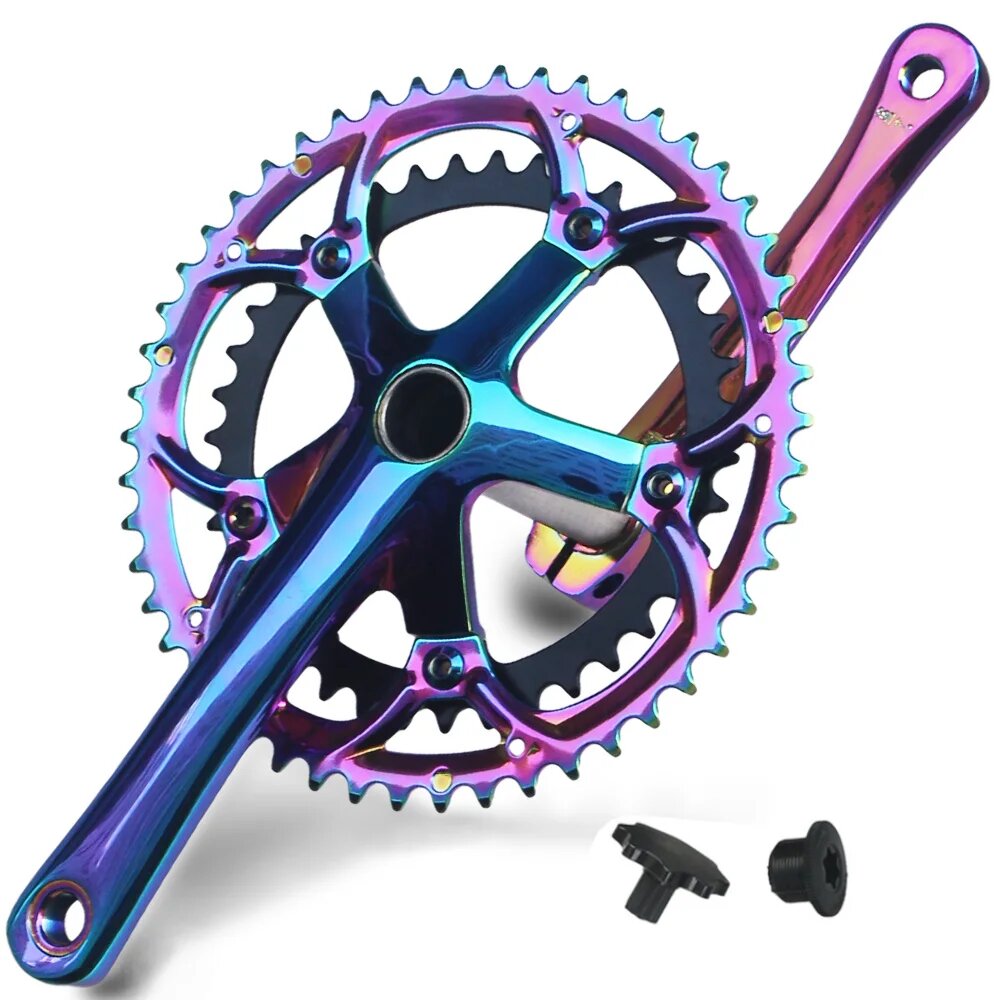GANOPPER Кривошип для велосипеда 130BCD 39/50T сталь 152/165/170 мм 165 мм, Crankset no BB