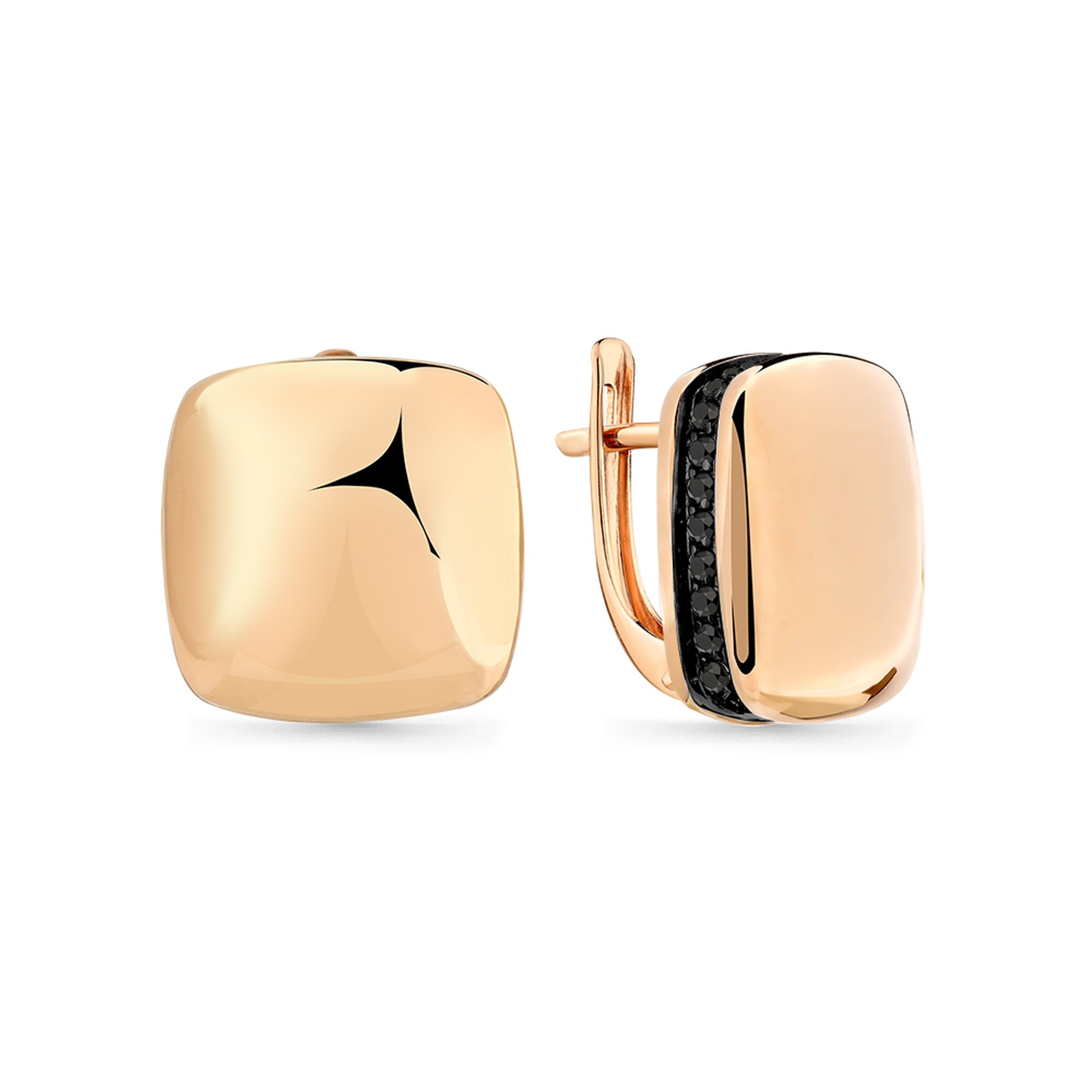 Серьги, красное золото, 585 проба, фианит