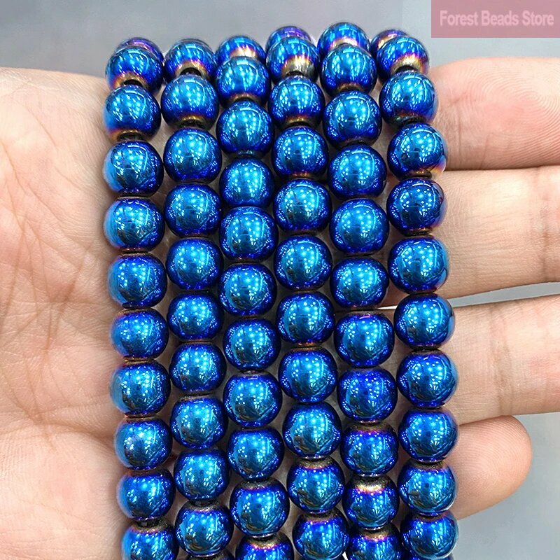 Синие гематитовые бусины 2/3/4/6/8/10 мм 4mm-about 93pcs