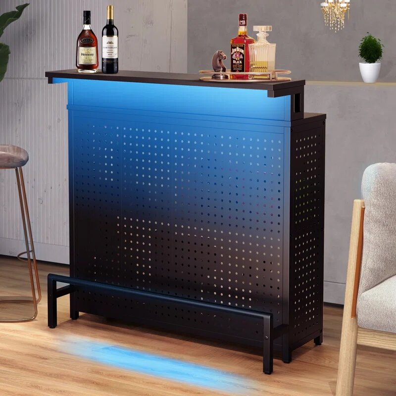 Барный стол для кухни и гостиной массив дерева/металл, барная стойка Нита