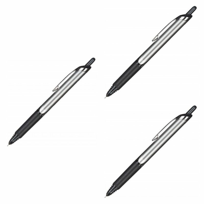 Pilot Роллер, черная, с резиновой манжетой, 0,25 мм, 3 шт.