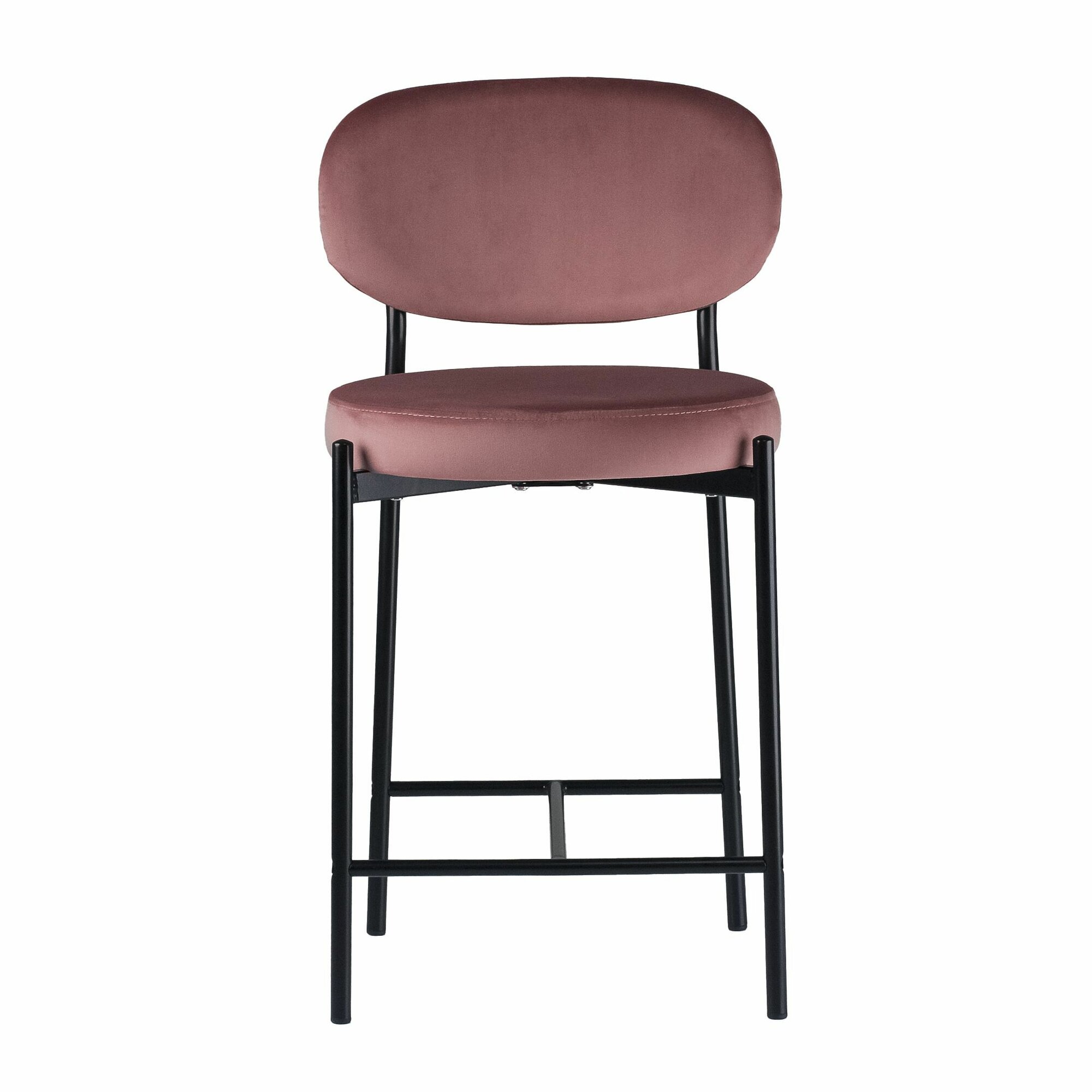 Стул полубарный 60см MASO велюр пыльно-розовый