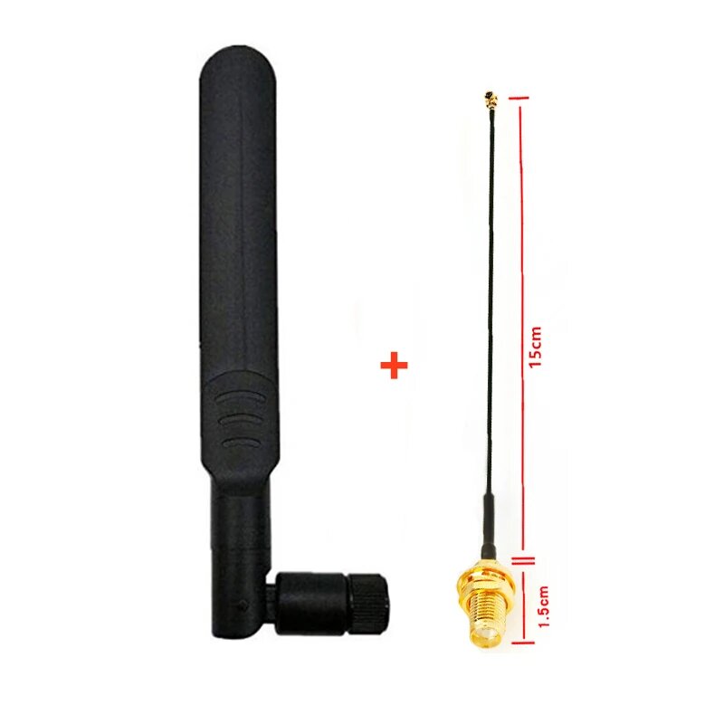 Складная антенна Wi-Fi Tinymons 8dBi 2.4G 5G 5.8G SMA black plus cable x1