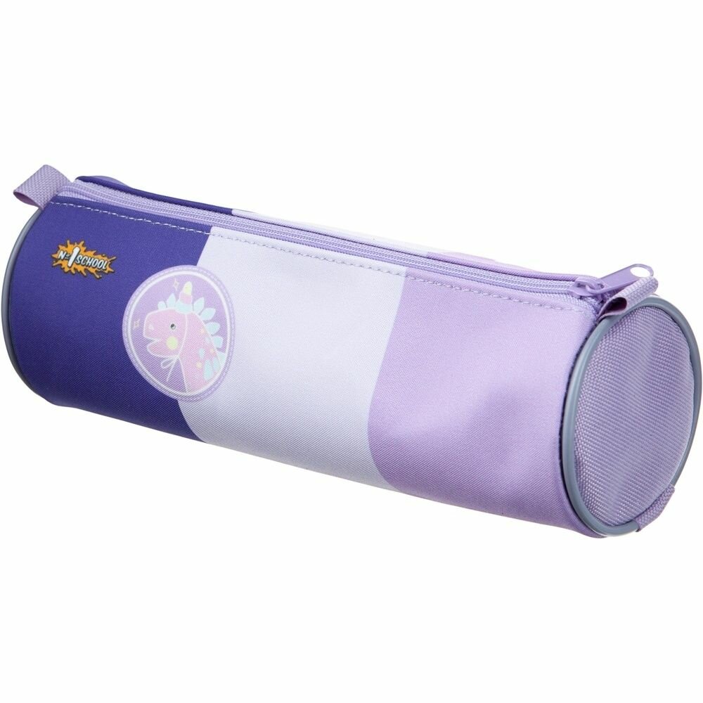 Пенал №1 School "Casual", сиренево-фиолетовый, ткань, 210х70 мм