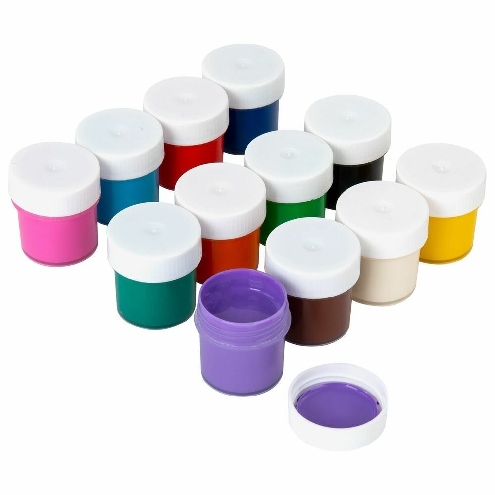 Гуашь Brauberg "Футбол", 12 цветов по 20 мл (192566)