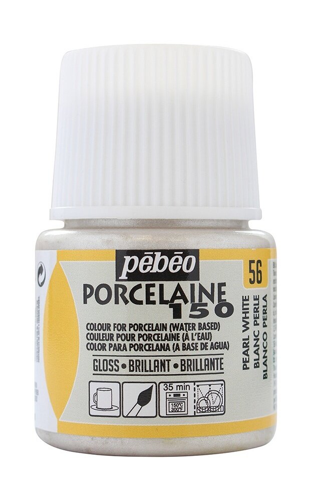 Краска по фарфору и керамике Pebeo под обжиг, металлик, Porcelaine 150, 45 мл, жемчужный