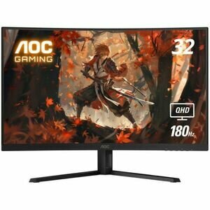 Монитор AOC монитор 32" AOC CQ32G4VE Black (VA, изогнутый, 2560x1440, 180Hz, 0.5 ms, 178°/178°, 300 cd/m, 80M:1, +2xHDMI 2.0, +DisplayPort 1.4)