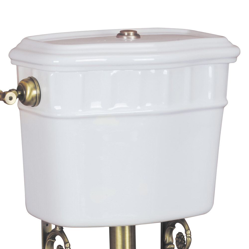 GIANETA Бачок подвесной низкий, д/напольного WC, с отв. для кнопки слива, белая керамика