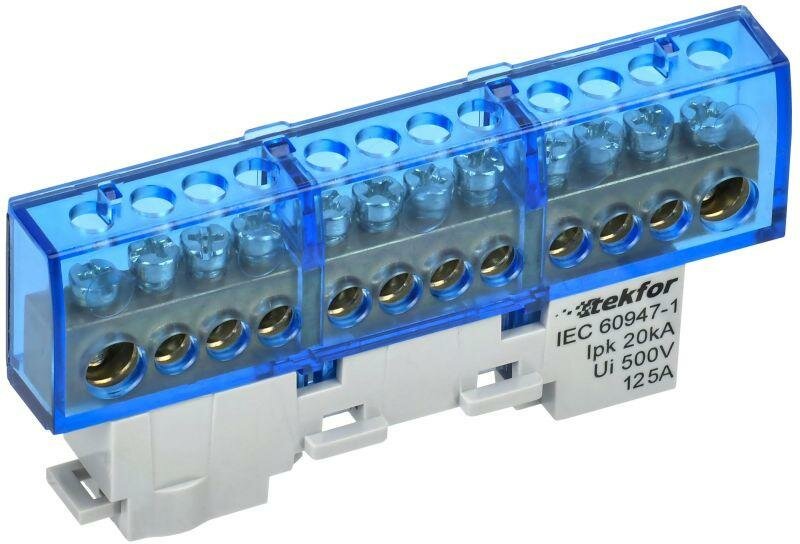 Шина соединительная IEK нулевая N изолированная на универсальном держателе, 8х12-12-С, TEKFOR