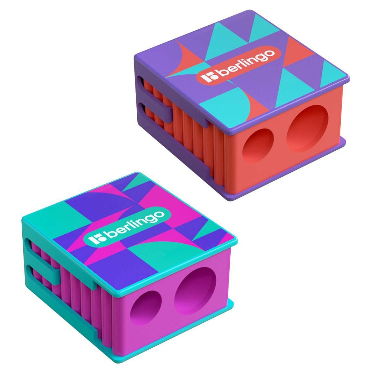 Точилка ручная пластиковая Berlingo Neonometry (2 отверстия) (BBp_15S23), 1шт.