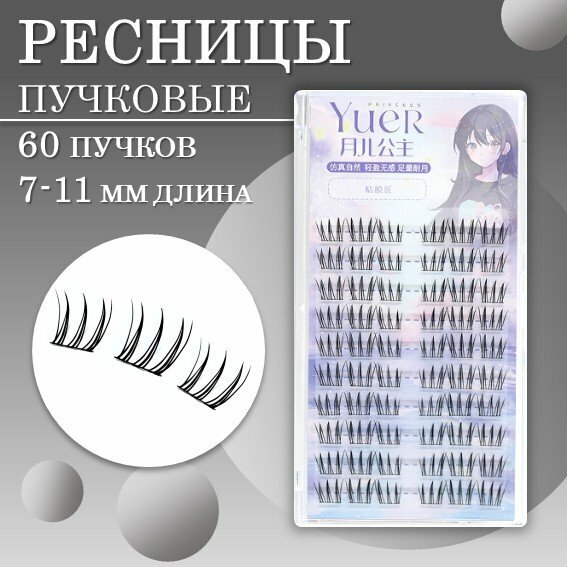Накладные пучковые ресницы 7-11 mm