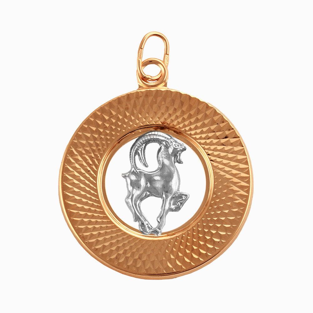 Подвеска, комбинированное золото, 585 проба